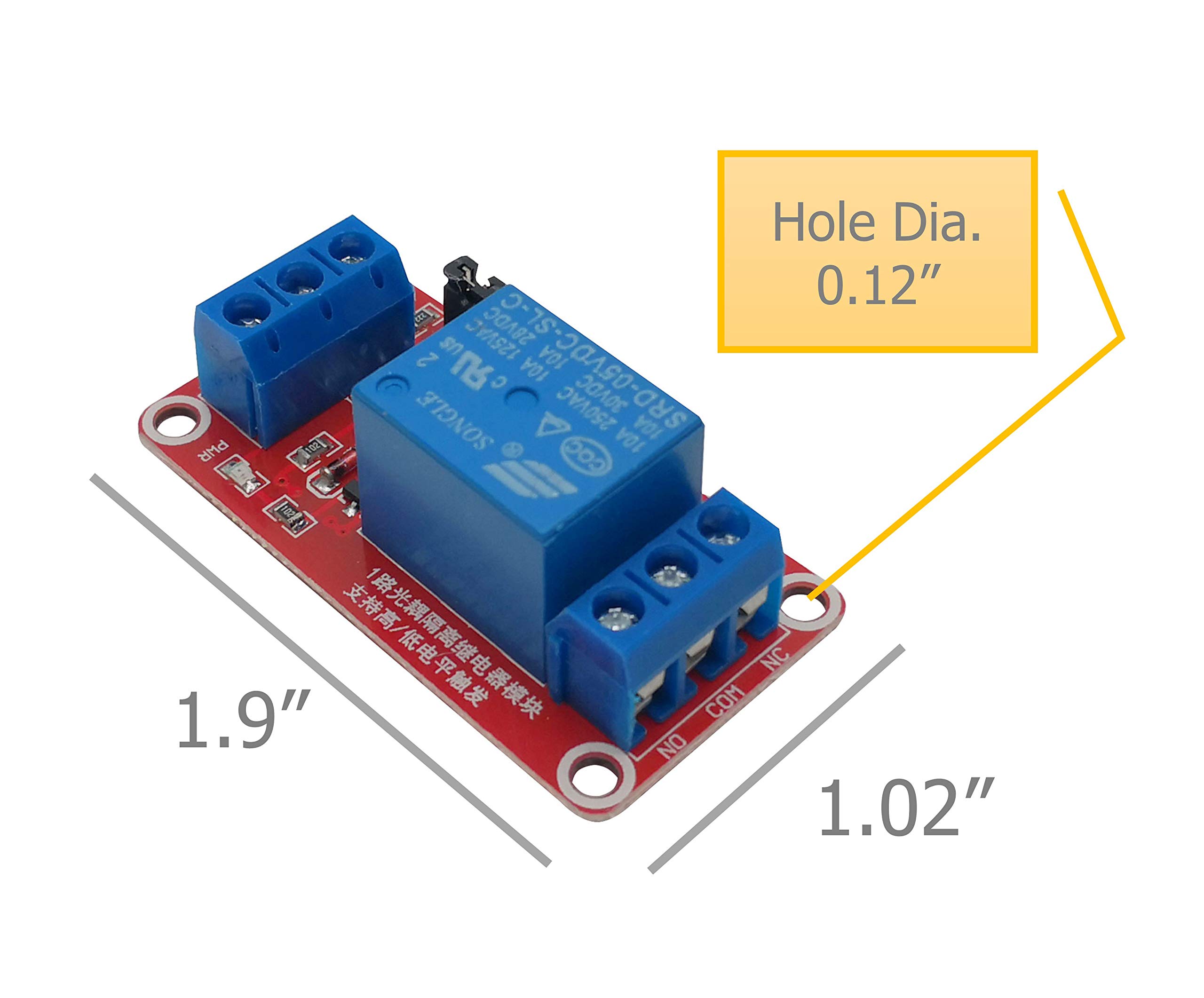 Excelity 3-Packs Single-Channel DC 12V Relay Module with Optocoupler for DSP AVR PIC ARM Development
