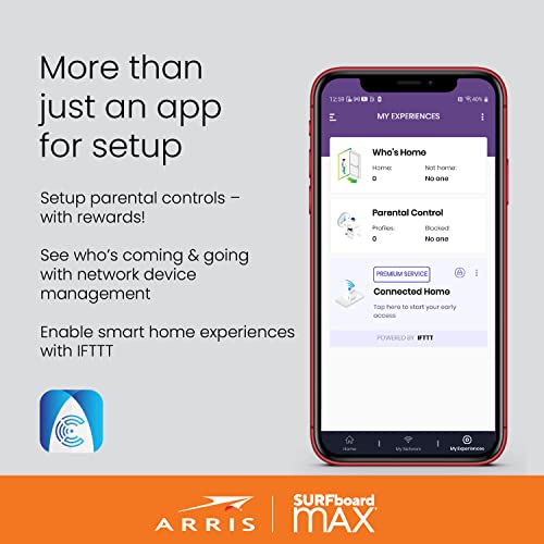 ARRIS Surfboard mAX W21 Tri-Band Mesh Ready Wi-Fi 6 Router, AX6600 Wi-Fi Speeds up to 6.6 Gbps, Coverage up to 2,750 sq ft, 1 Router, Two 1 Gbps Ports, Alexa Support