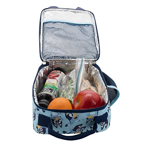 BLUEY Insulated Lunch Box for Kids & Toddlers, Girls & Boys Insulated Lunch Bag with 3D Features and Top Padded Handle, Blue