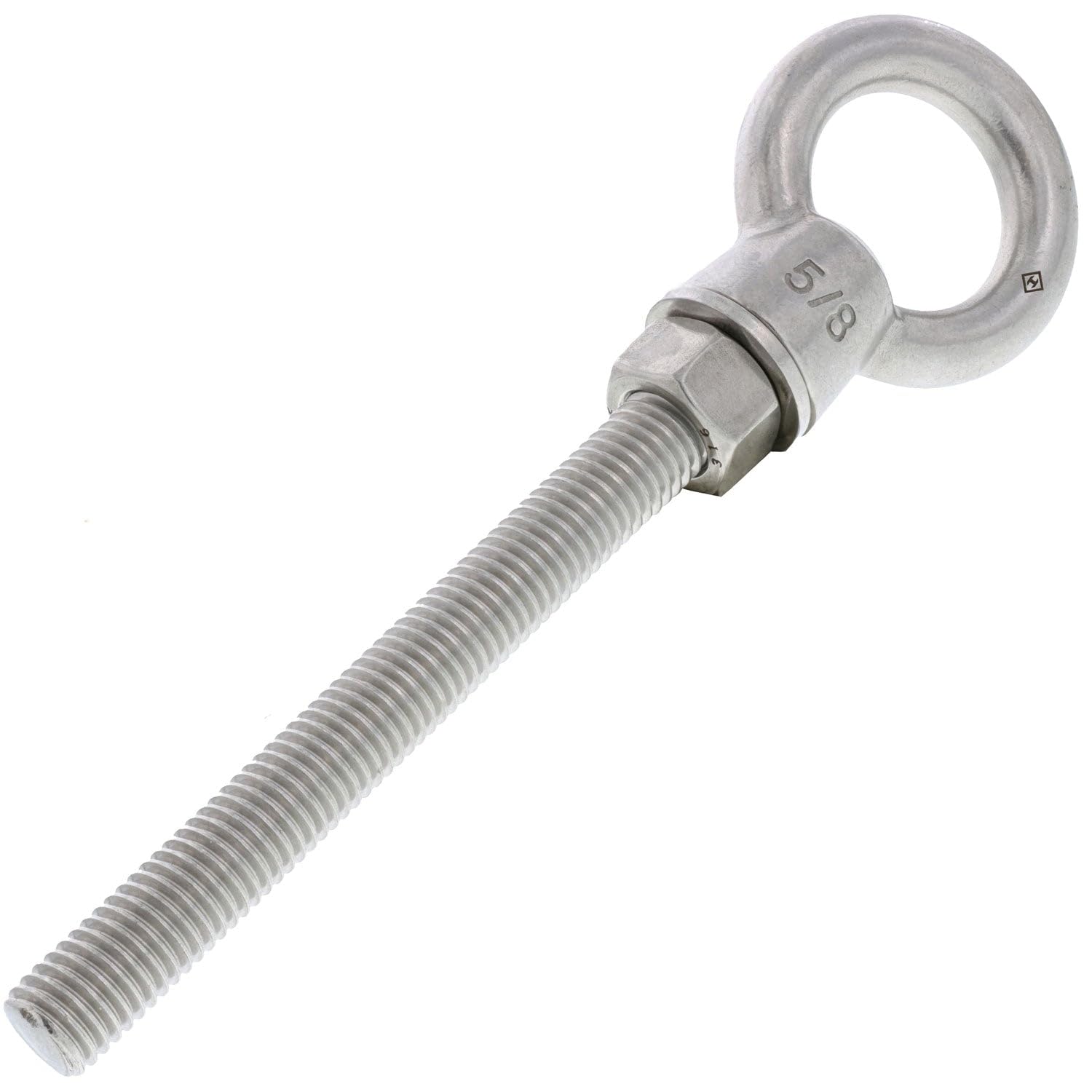 E-Rigging 5/8" x 6" Stainless Steel Shoulder Eye Bolt, Threaded Lifting Ring, Marine Grade, Type 316 Stainless Steel Eye Hook for Railings, Outdoor Lighting, DIY Projects, Docks and Boats