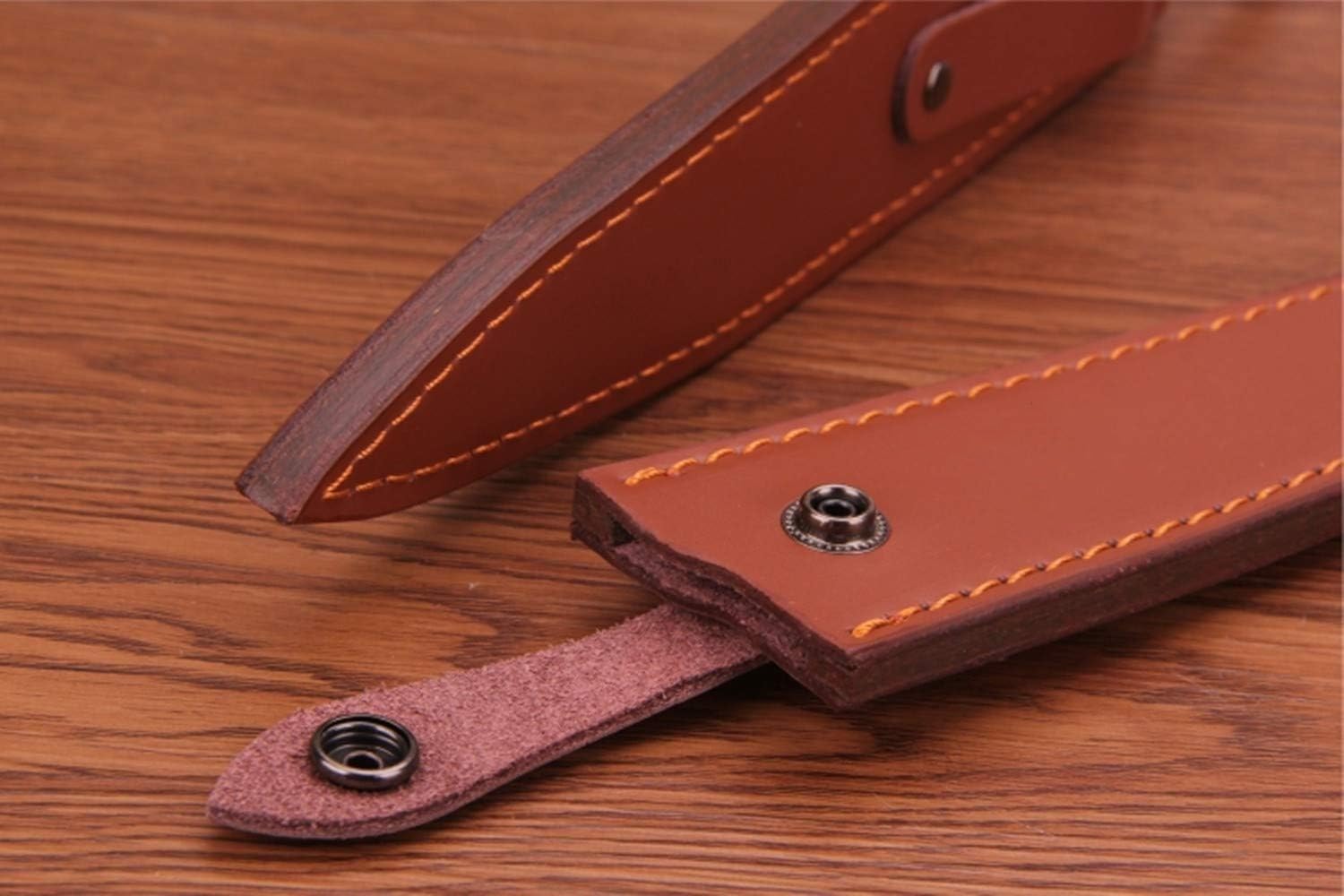 Aibote Leather Scabbard Fish Filet Sashimi Knife Sheath With Belt Loop Case Hunting Holster Chef Knives Holder Sheaths Bag Pocket for Double Edge Knives Fruit Knives(8inch)