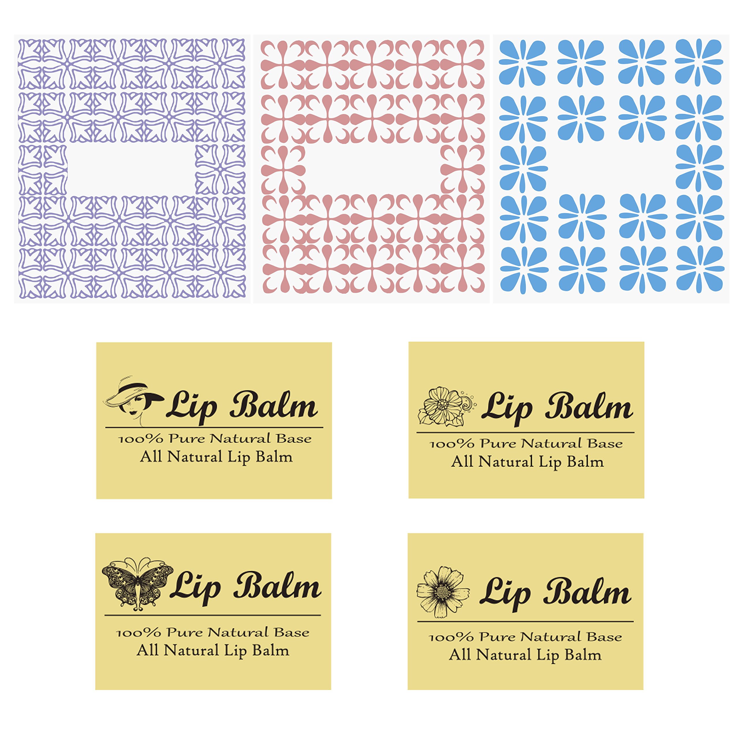 Lip Balm Container Tubes - 50-Pack - DIY - Transparent- 3/16 Oz (5.5 ml) - Including 50 Writeable & 50 Printed Lip Balm Stickers - Twist Mechanism and a Cap - Empty