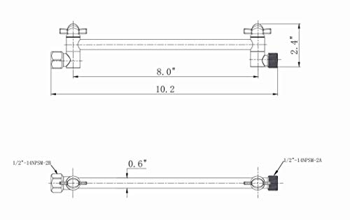 8 Inch Shower Head Extension Arm Chrome.Solid Brass Adjustable Shower Arm Extension. Lower Or Raise Any Rain Or Handheld Showerhead To Your Height & Angle β Universal Connection
