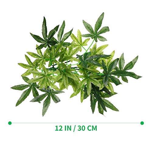 balacoo Aquarium Reptile Plants Artificial Plastic Leaves Hanging Silk Terrarium Plant with Suction Cups,Simulation Landscape Decorations for Bearded Dragons,Lizards,Geckos,Snake