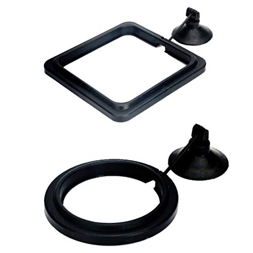 SunGrow 2 Betta Feeding Ring, Prevent Water Turbulence from Washing Food into Filter, Practical Round Floating Food, Suitable for Guppy, Goldfish and Other Small Fish