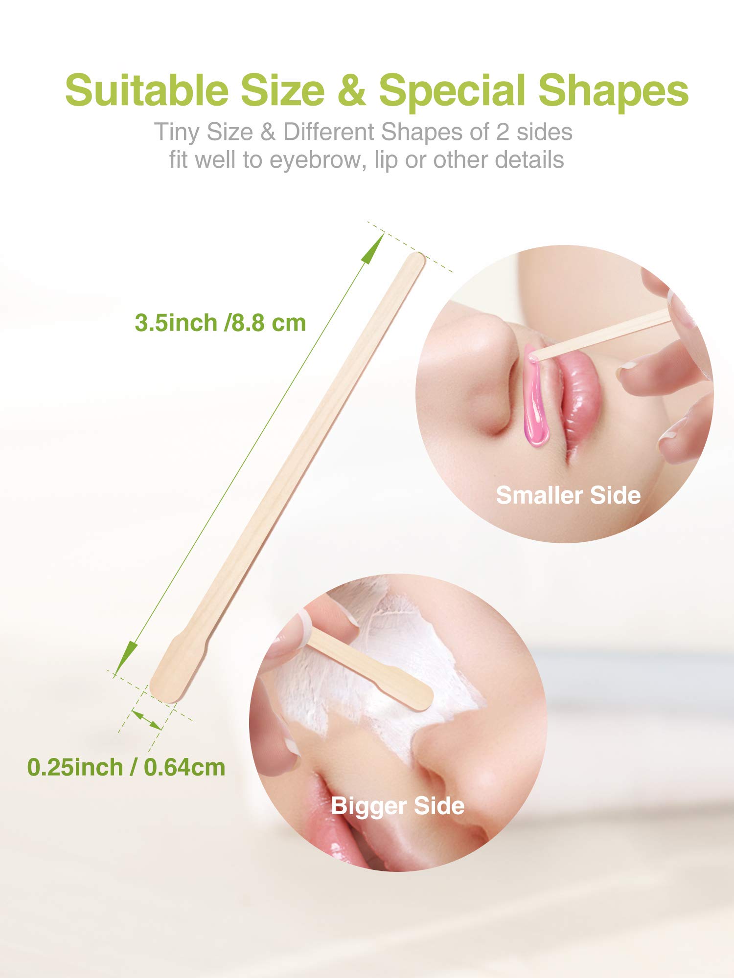 Elitehood 400 Pack Waxing Sticks Small Eyebrow Wax Sticks Wax Spatulas Small Wooden Waxing Applicator Sticks for Eyebrows & Face Hair Removal Sticks, Storage Containers Bundled