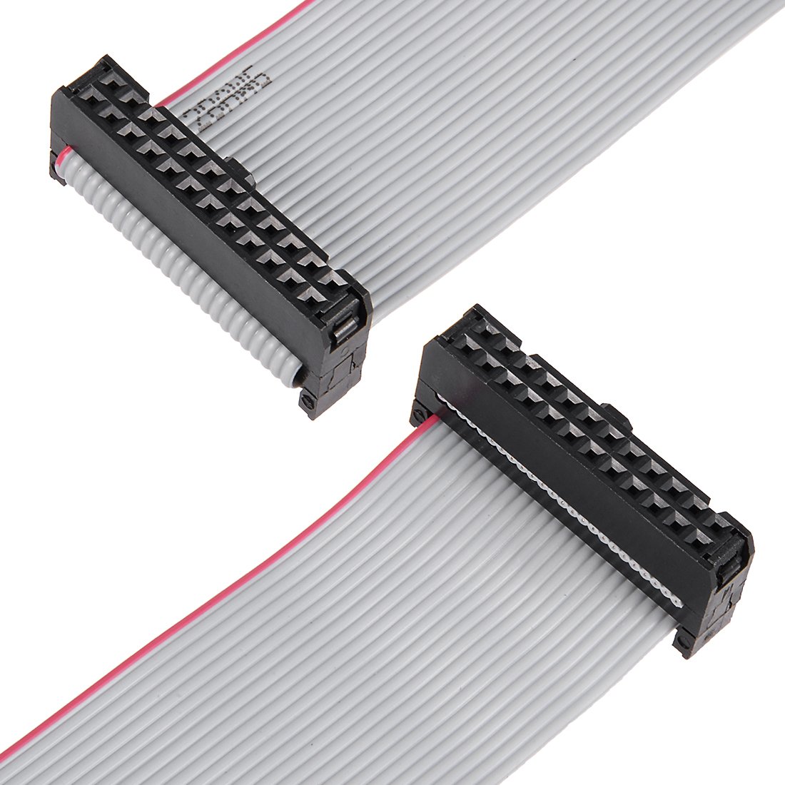 uxcell IDC 24 Pins Connector Flat Ribbon Cable Female Connector Length 30cm 2.54mm Pitch,5pcs