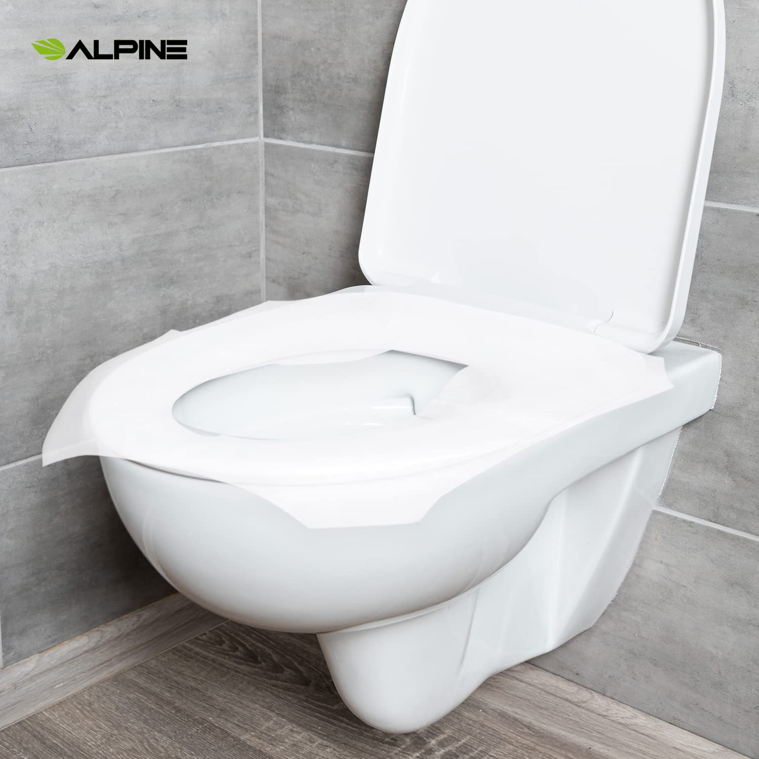 Alpine Industries 20 Packs of 250 Half-Fold Toilet Seat Covers - For Adults and Kids Potty Training, 100% Biodegradable - White (5000 Sheets)