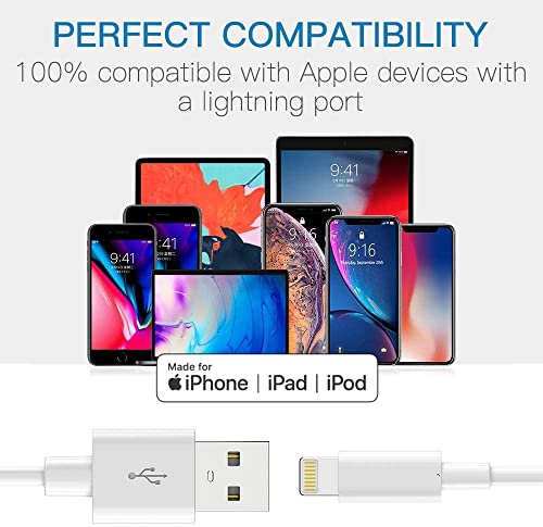 Marchpower iPhone Charger Cord 3Pack 6FT-Lightning Cable MFi Certified USB A iPhone Charging Cord Long Durable for iPhone 14 13 12 11 Pro Max Mini SE 10 X Xs Max XR 8 7 6 Plus 5S iPad Mini Pro iPod