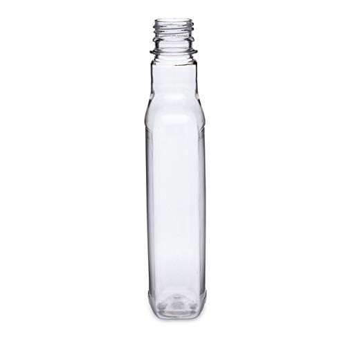 PELLAH GOODS 375 ml (12.7 Oz.) Plastic Flask PET Clear Bottles With Tamper Evident Sealable Lids (Bulk Pack of 154) (Black Caps) for Liquor, Alcohol, Sauce, Honey, Beverage