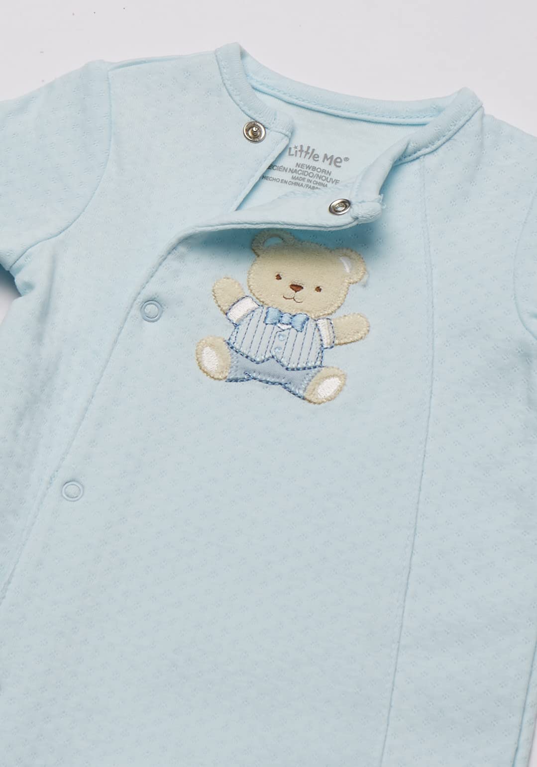 Little Me Baby-Boys Cute Bear Footie, Light Blue, Newborn