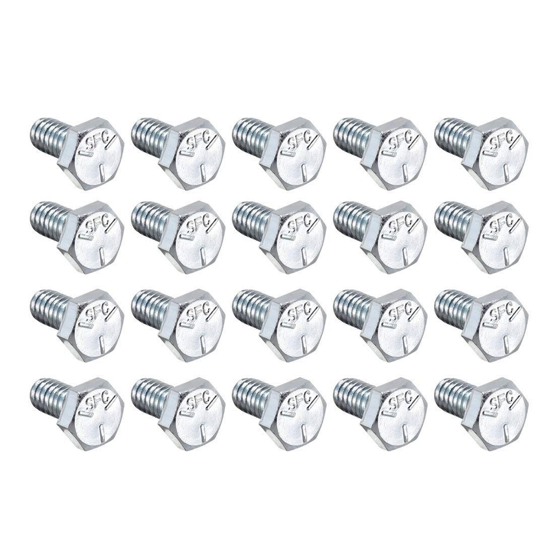 uxcell Hex Head Screw Bolts Carbon Steel 1/4"-20x1/2" Fastener Grade 5 UNC 20pcs