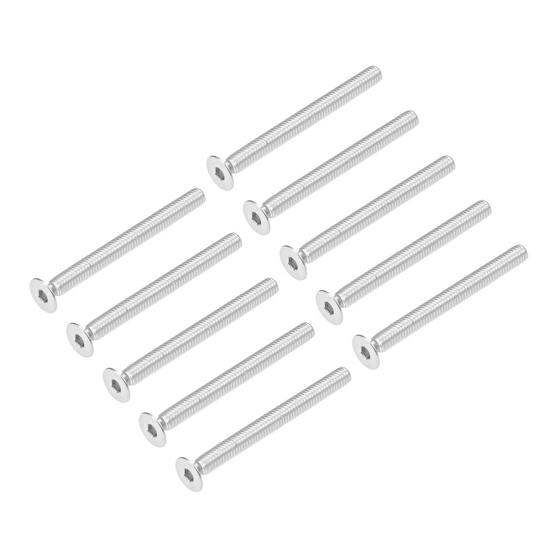 uxcell M4x40mm Flat Head Machine Screws Inner Hex Screw 304 Stainless Steel Fasteners Bolts 20Pcs