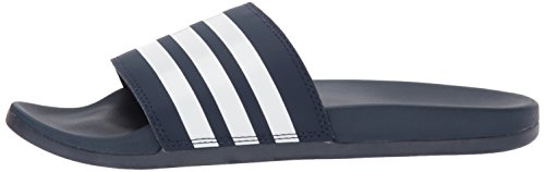 adidas Women's Adilette Comfort Slides Sandal, Collegiate Navy/White/Collegiate Navy, 8