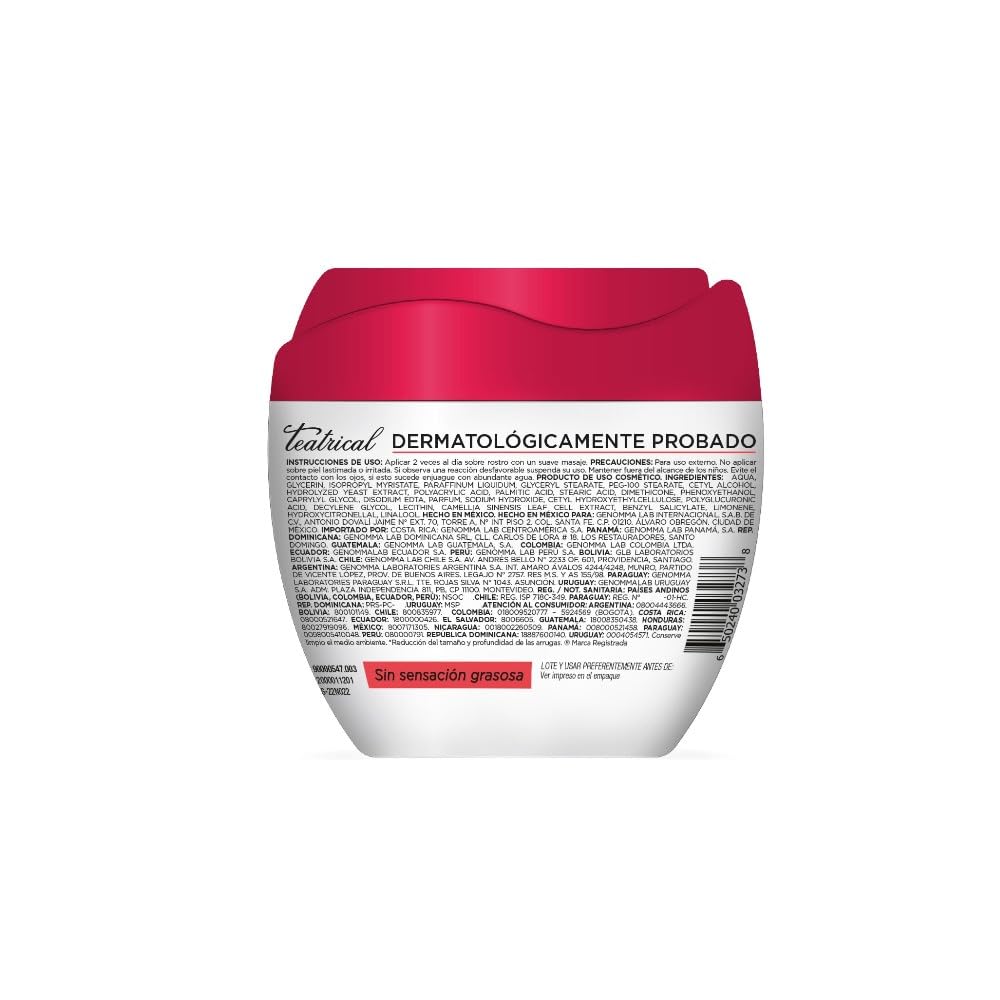 TEATRICAL Anti-Wrinkle Cream with Buddleja Davidii Stem Cells, Floral, 8 Ounce