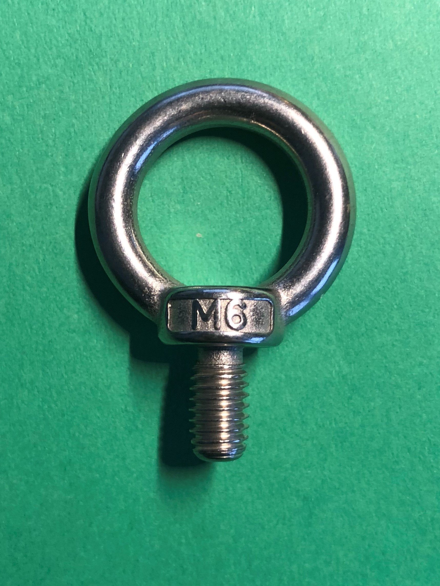 US STAINLESS 4 Pieces Stainless Steel 316 Lifting Eye Bolt 6mm M6 Marine Grade Pitch of 1