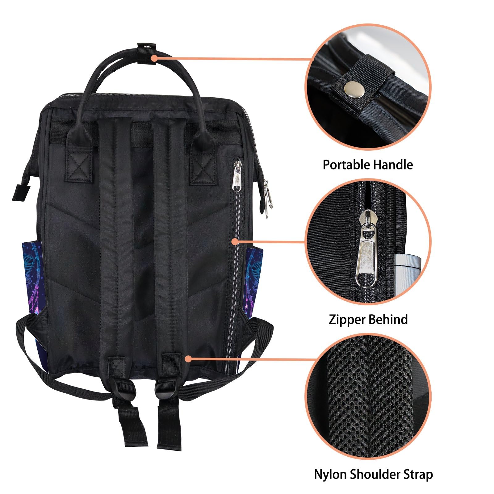 My Little Nest Large Capacity Diaper Bag Chic Bohemian Dream Catcher with Feathers Durable Multi Function Travel Backpack for Mom
