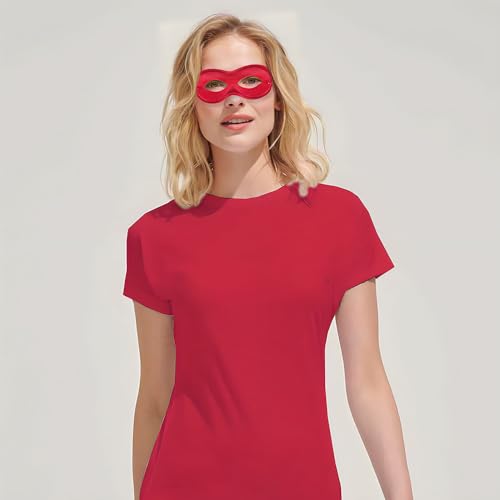 amscan Fabric Super Hero Domino Eye Mask, 8.25inch x 2.87inch, Red