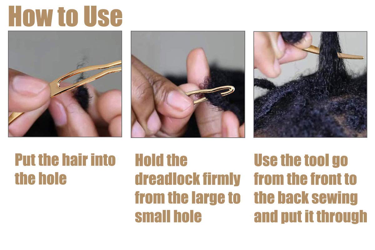 4Pcs Interlocking Tool For Locs - Dreadlock Tool, Sisterlock Retighten Tool - Easyloc Hair Tool For Dreadlocks, Interlocks & Sisterlocks - Sisterlock and Dreadlocks Starter Kit with A Storage Bag