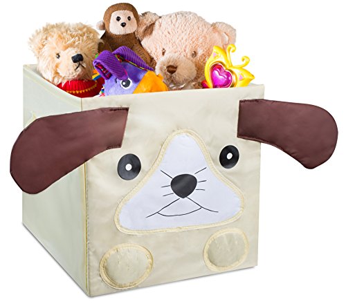 Kids Foldable Cube Storage Bins - These Decorative Animal Fabric Storage Cubes are Collapsible and Great Organizer for Shelf, Closet or Underbed. Convenient for Clothes or Kids Toy Storage.(Puppy)