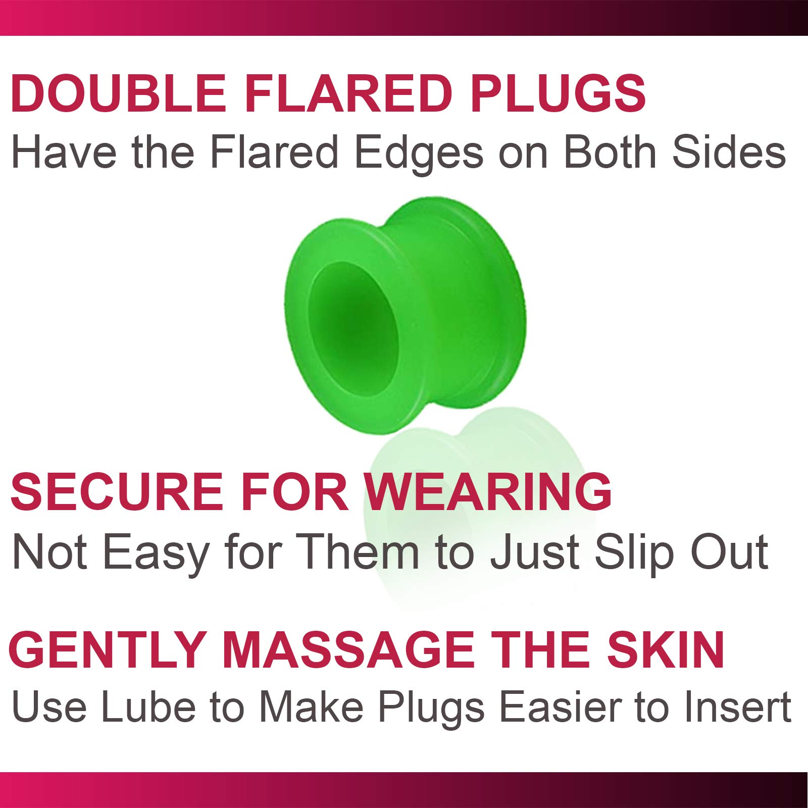 5/8 16mm Gauge Silicone Double Flared Tunnels Ear Plugs Ring AROE Expanders Stretchers Body Piercing 4Pcs