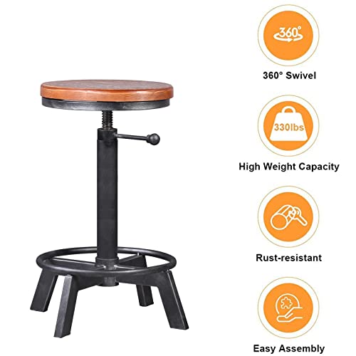 BOKKOLIK Farmhouse 3 Pieces Bar Table Set with Chairs for Kitchen Pub Coffee Shop Industrial Bistro Table and Bar Stools Dining Room