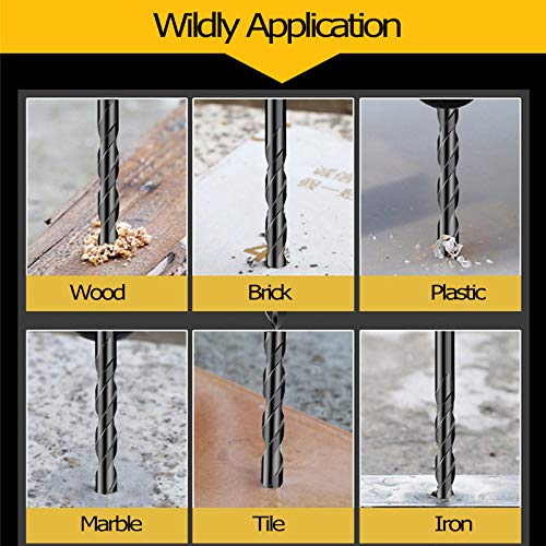 6PCS Ceramic Tile Drill Bits, JOERIC Masonry Drill Bits Set for Glass, Brick, Tile, Concrete, Plastic and Wood Tungsten Carbide Tip for Wall Mirror and Ceramic Tile with Size (5mm ~12mm).