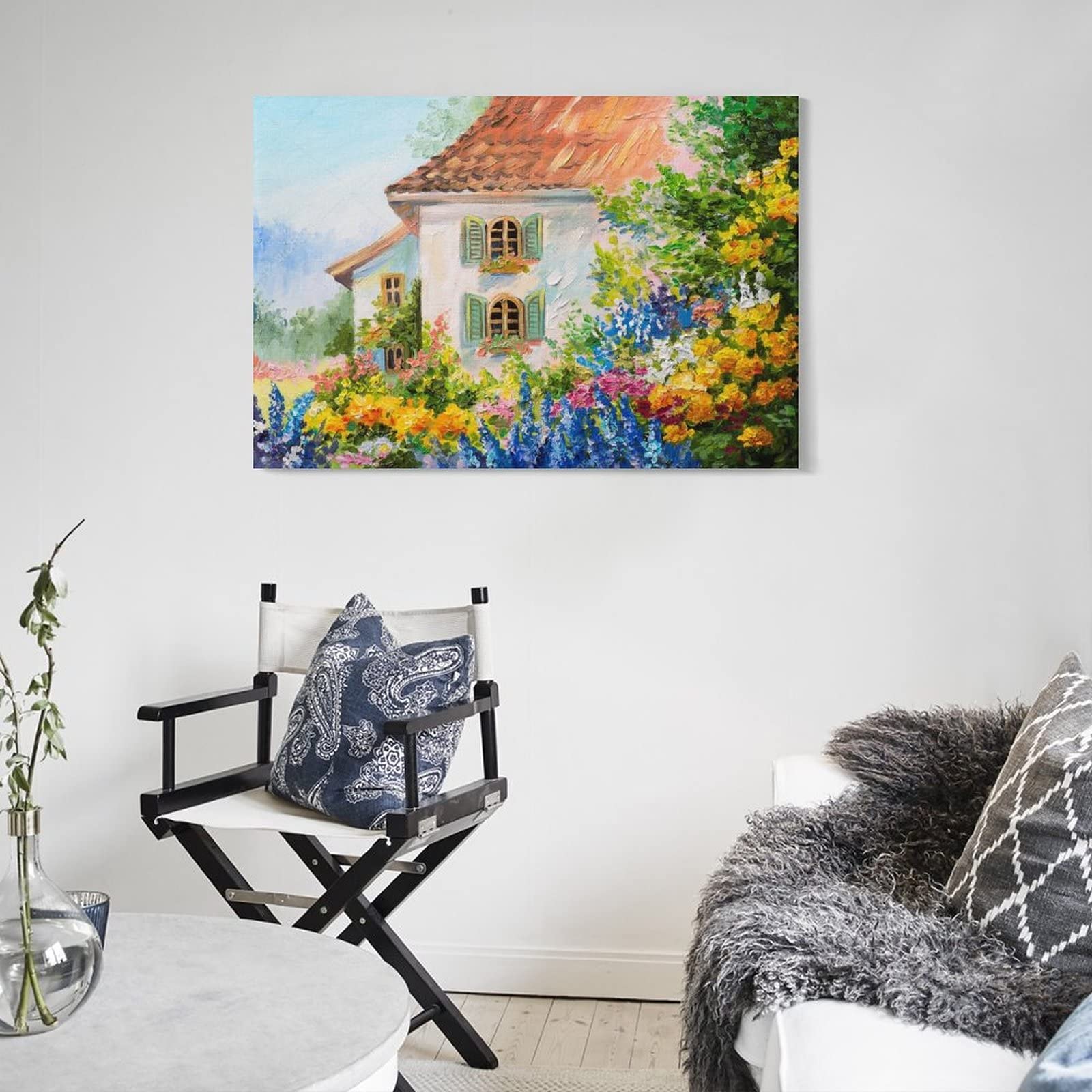 Abstract Impressionist Oil Painting Landscape Wall Art Wall Art Paintings Canvas Wall Decor Home Decor Living Room Decor Aesthetic 08x12inch(20x30cm) Frame-Style