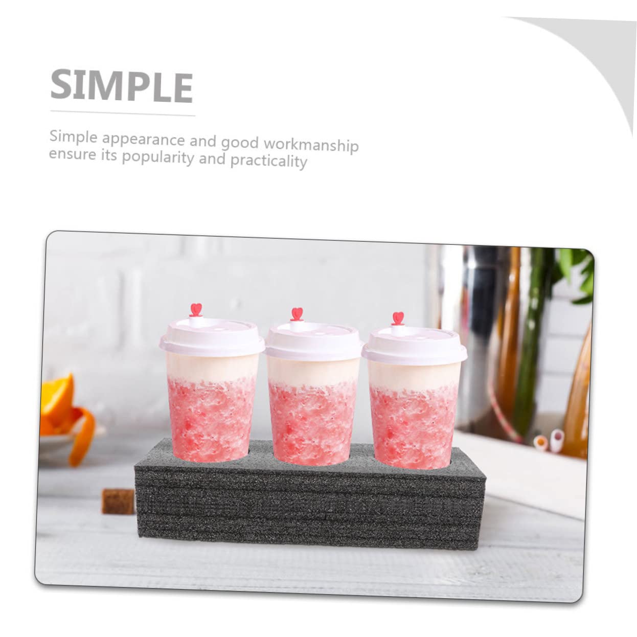 4pcs Milk Tea Drink Cup Holder Drink Packing Carrier Bottle Storage Holders Foam Cup Holder Takeout Disposable Cup Holder Coffee Cup Carrier Tray Pearl Cotton Portable re-usable