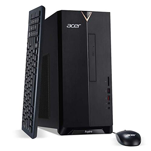 Acer Aspire TC-885-UA92 Desktop, 9th Gen Intel Core i5-9400, 12GB DDR4, 512GB SSD, 8X DVD, 802.11AC Wifi, USB 3.1 Type C, Windows 10 Home, Black