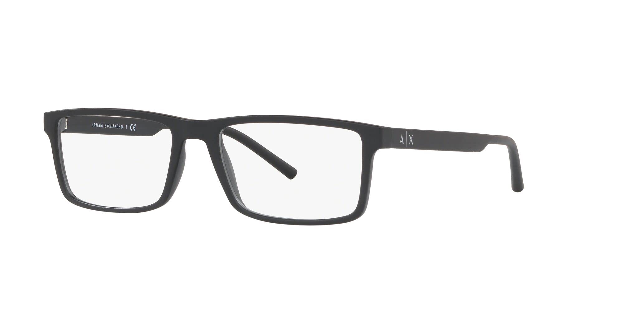 A|X ARMANI EXCHANGE Men's Ax3060f Low Bridge Fit Rectangular Prescription Eyeglass Frames, Matte Black/Demo Lens, 54 mm