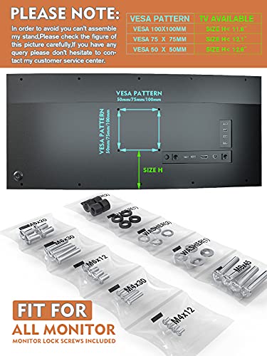 Universal Swivel TV Stand/Base Table Top TV Stand for 13 to 32 inch TVs with 100 Degree Swivel, 4 Level Height Adjustable, Heavy Duty Tempered Glass Base, Holds up to 77lbs, HT07B-001