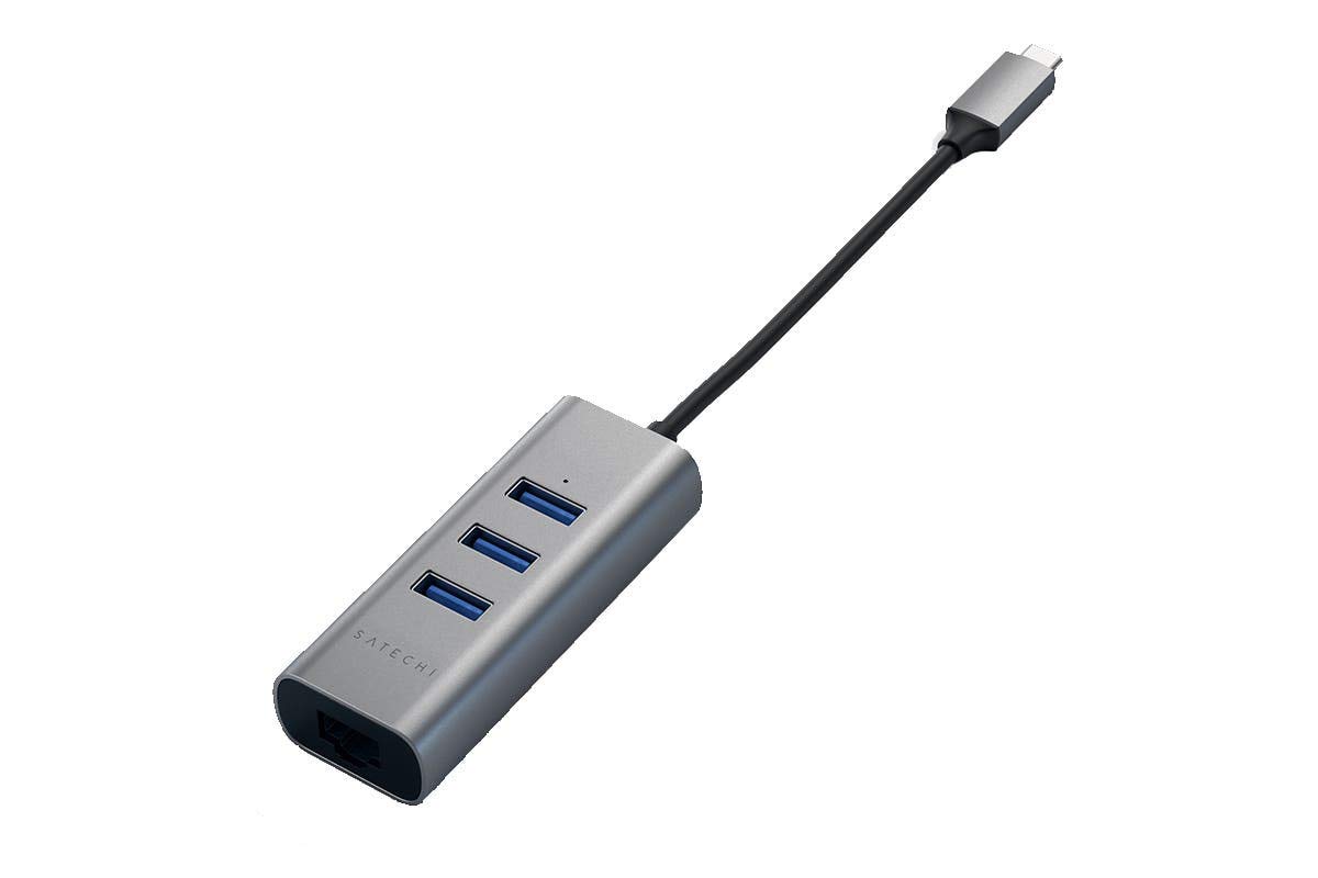 Satechi USB C Hub Adapter, USB C Adapter with 3 USB-A 3.0 Ports and Ethernet Port, for MacBook Pro/Air M1 M2 M3, Dell, HP, Surface, Lenovo, iPad, iPhone 15 - Space Gray