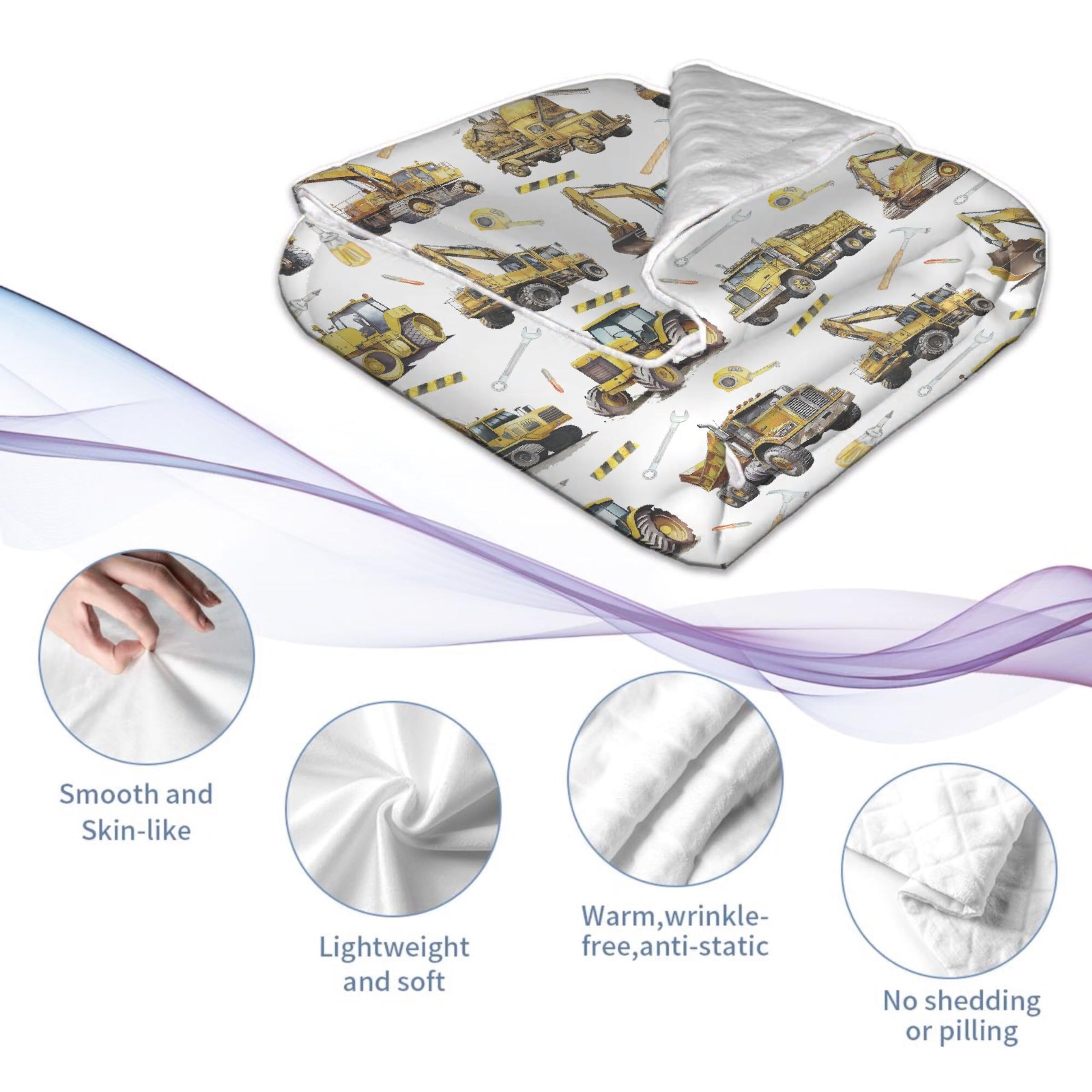 Acomfykets Truck Blanket Gift for Girls Boys, Throw Blanket Gift for Kids Super Cozy Lightweight Flannel Throws Blankets for Bed Sofa Couch 40x50Inch