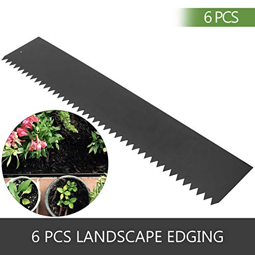 VEVOR Steel Landscape Edging 40 x 8 Inch,Steel Edging 6pcs,Steel Garden Edging Border,Landscape Edging,Steel Lawn Edging,Garden Edging,Garden Border Edging for Landscaping
