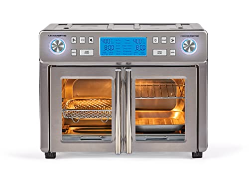 Emeril Lagasse Everyday French Door 360 Air Fryer, 25-QT Capacity, Dual Temperture Zone cooks 2 different ways, Stainless Steel