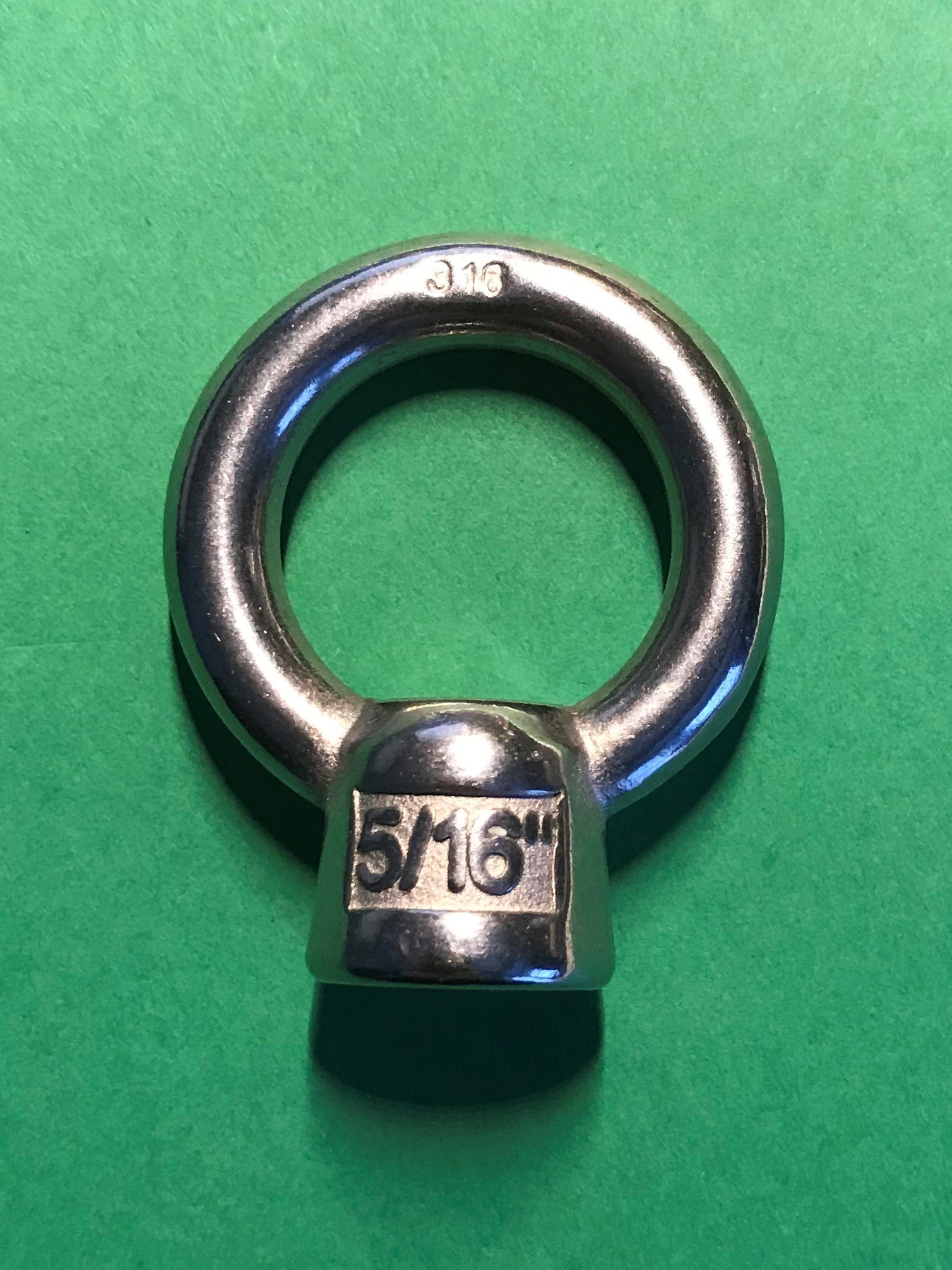 US Stainless 4 Pieces Stainless Steel 316 Lifting Eye Nut 5/16" UNC Marine Grade Pitch of 18