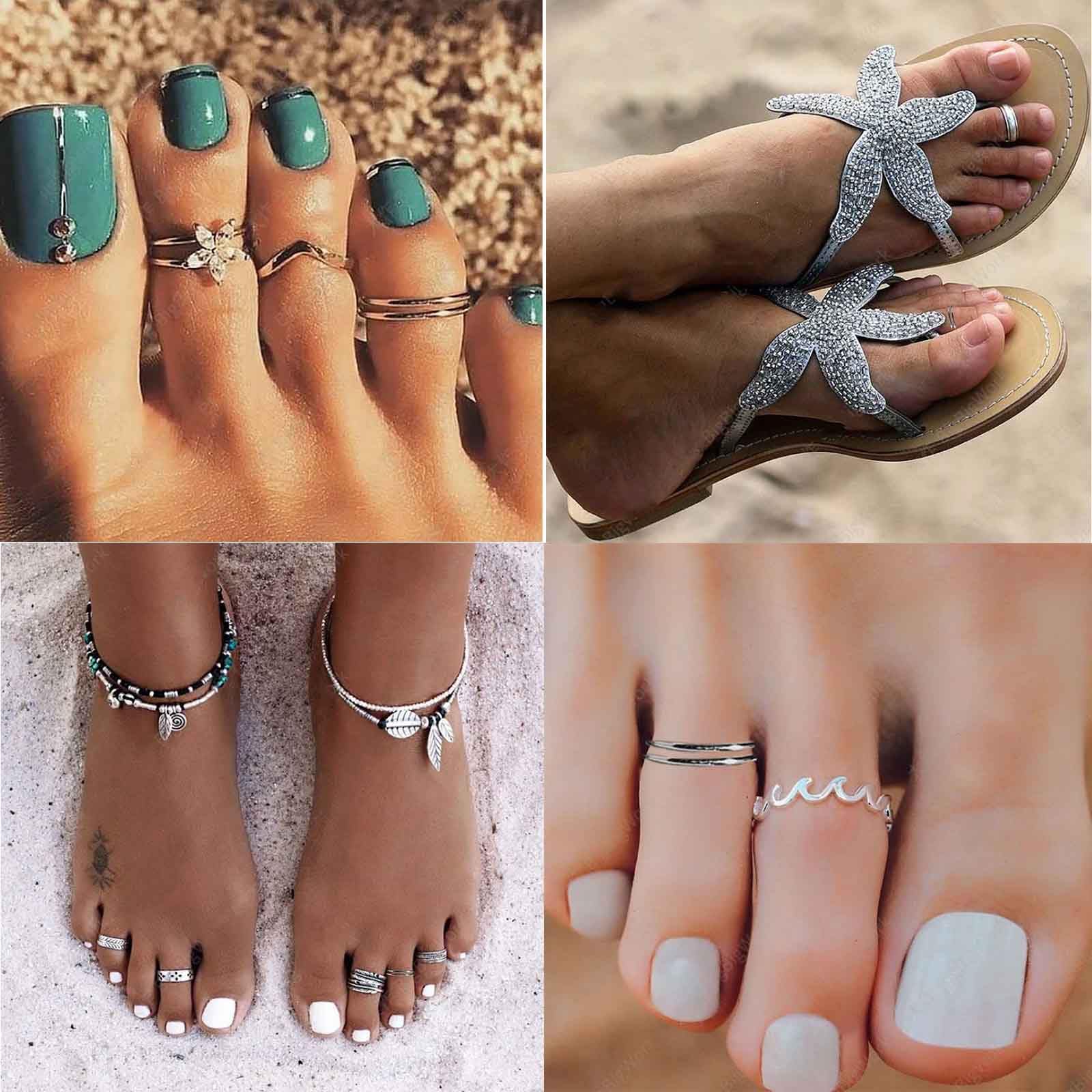 925 Sterling Silver Open Cuff Toe Ring for Women Adjustable Pinky Ring Band Size 2-4…