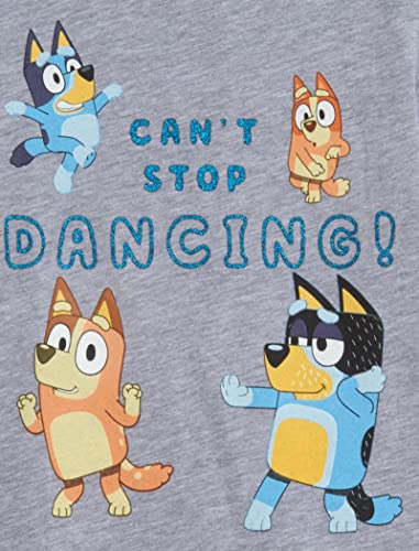 Bluey Family Bingo Bandit Mom Little Girls Graphic T-Shirt Gray 7-8