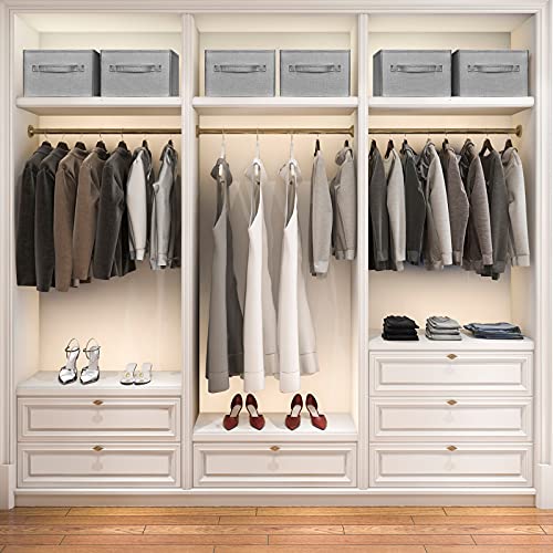 KINGSUSLAY Collapsible Fabric Storage Basket, Storage Bins and Baskets for Organizing, Perfect for Easter Gift Stuffers, Clothes, Nursery, Toys,Closet Bins(Grey-3PCS, 16.15x10x6.5Inch)