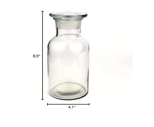 EISCO Labs Reagent Bottle, Soda Glass, Wide Neck with Stopper, 1000 mL