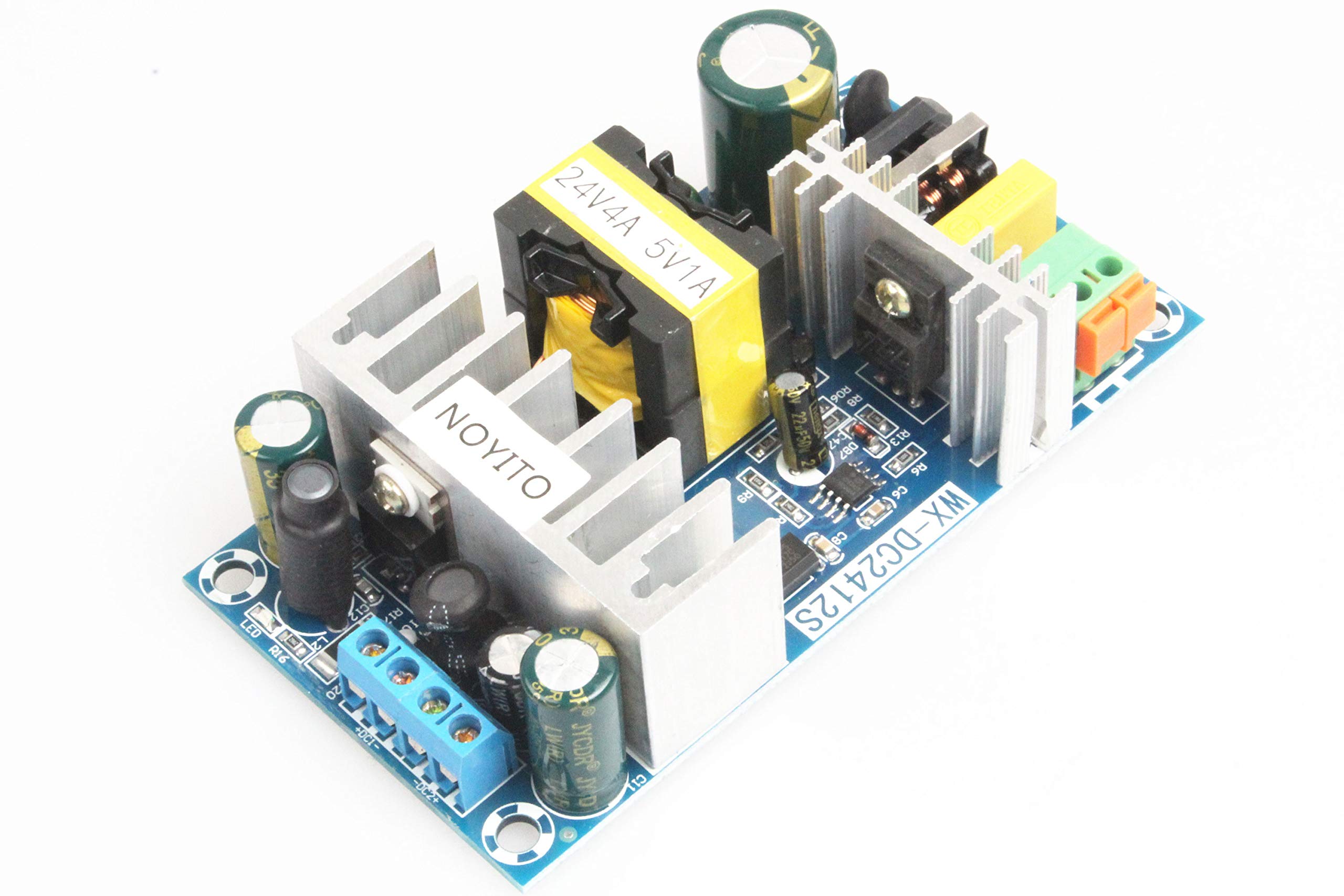 NOYITO AC to DC Isolated Power Supply Module DC 24V 4A 5V 1A Dual Output Power AC 120V (90-256V) 50-60Hz to 24V 5V 120W Industrial Power Module (Dual Output 24V 4A, 5V 1A, Blue)