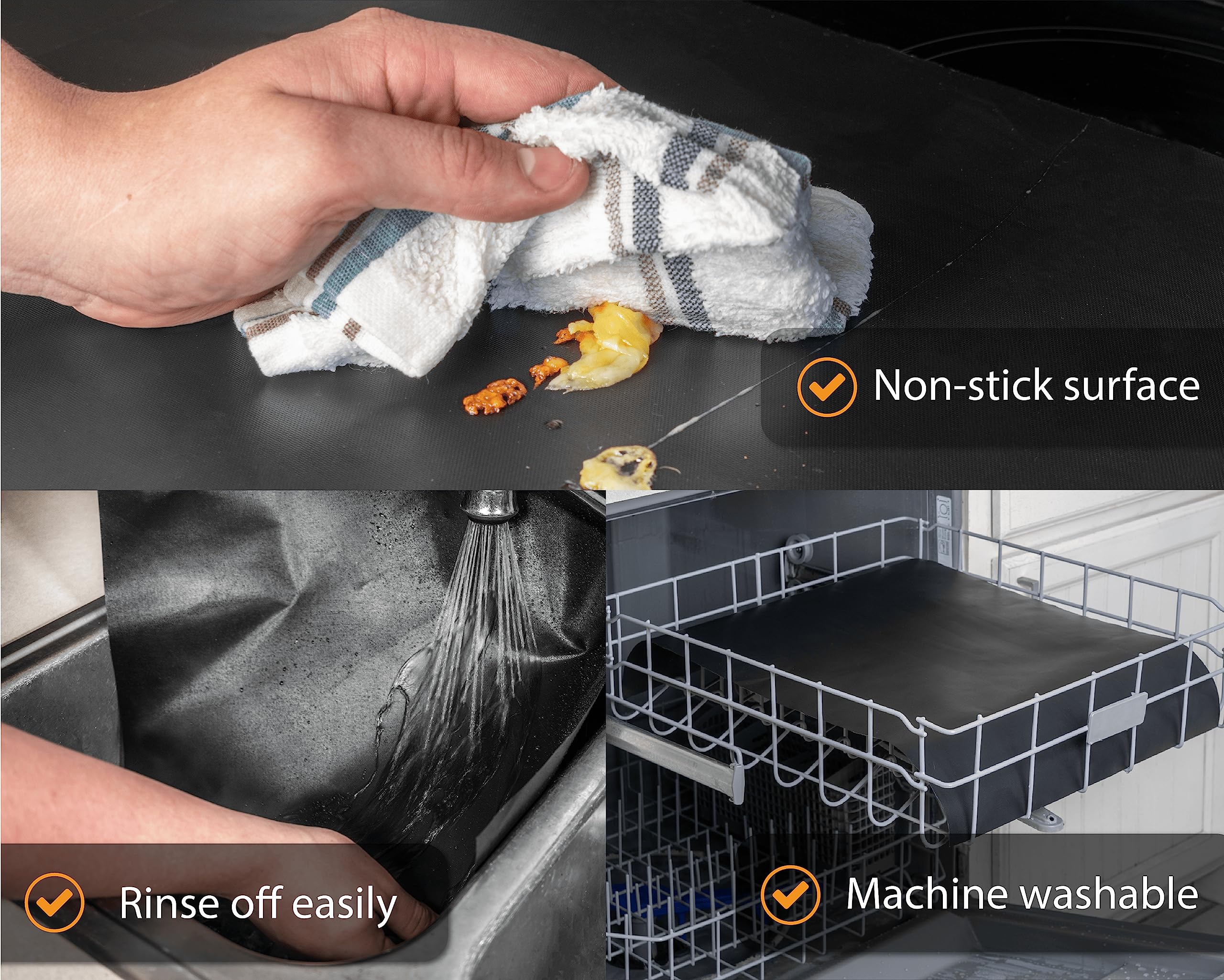 8 Pack Refrigerator Liners Sheet and 3 Pack Oven Liners Bundle - Say Goodbye to Messy Spills and Stains BPA & PFOA Free Kitchen Accessories