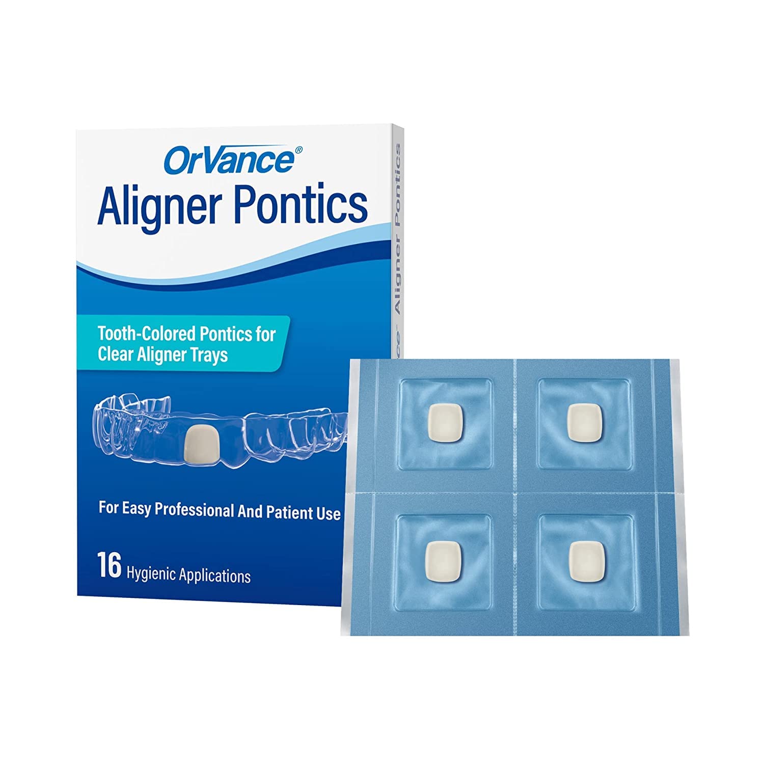 Aligner Pontics | Temporary Tooth Replacement for Aligner Trays and Retainers During Orthodontic Treatment (32 Count)