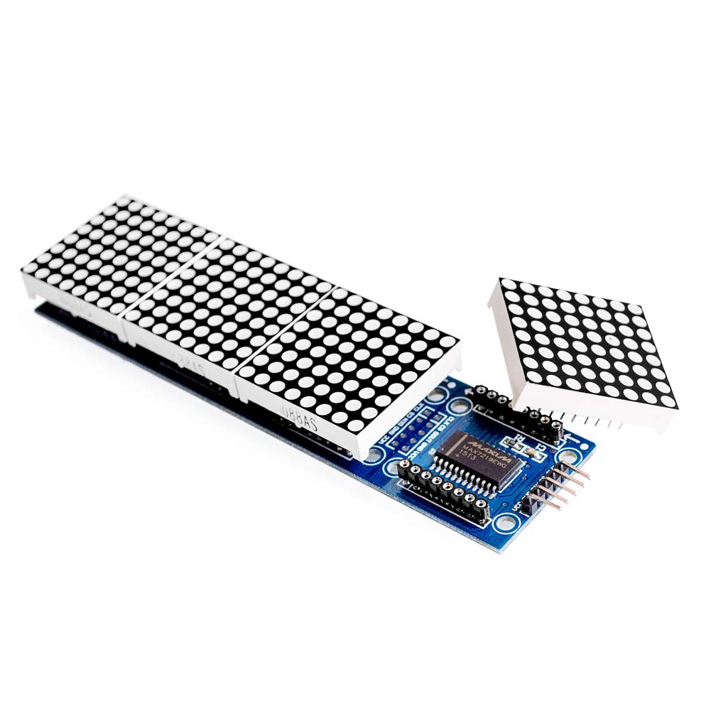 Onyehn 2pcs MAX7219 Dot Matrix Module(Red Light) 4 in 1 Display for Arduino Microcontroller with 5Pin Line(Christmas Decoration DIY Letters Electronic Display)