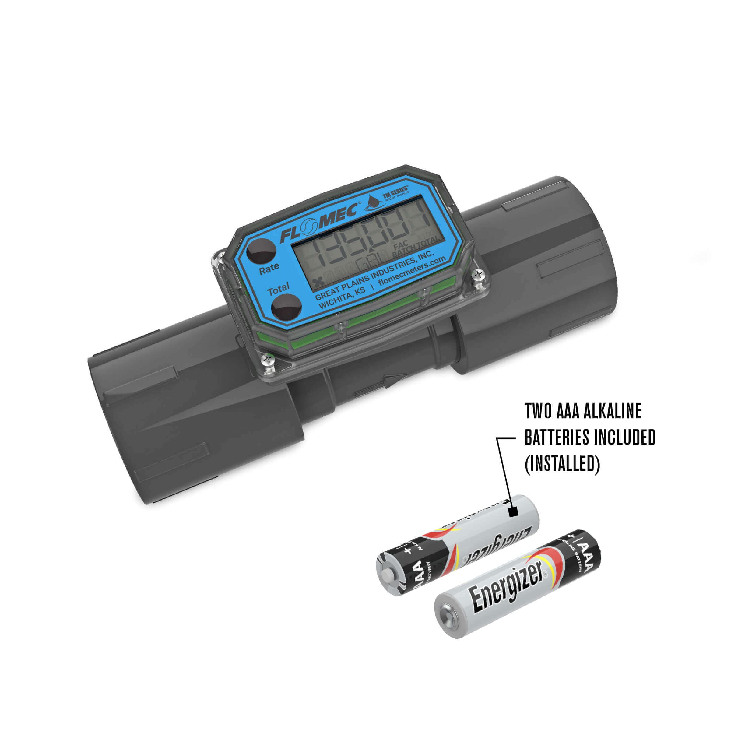 FLOMEC TM Series Water Meter for Water Processing and Irrigation Applications, 1-1/2 inch Female NPT Fittings (TM15NQ9GMB)