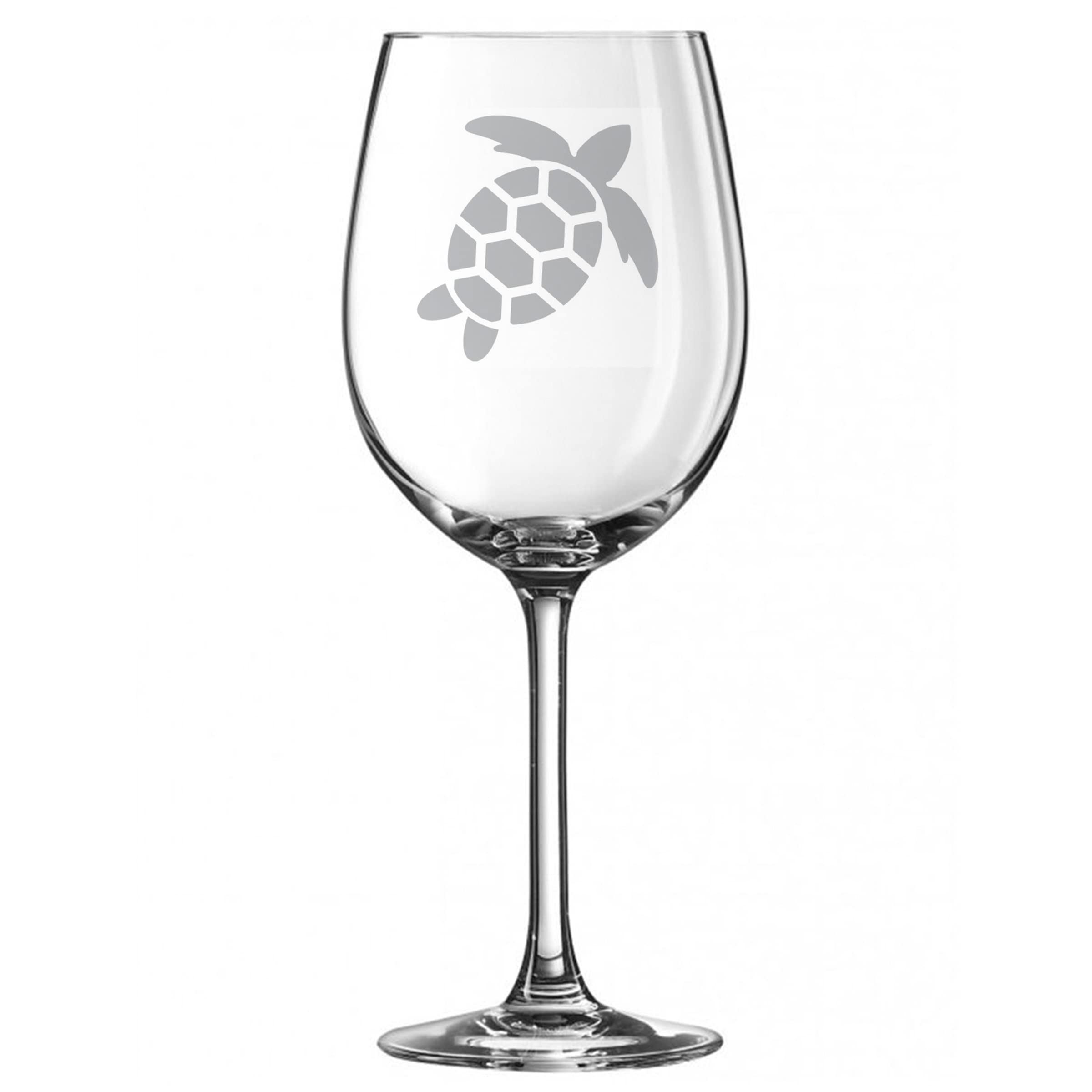 alankathy mugs G123 turtle wine glass etched