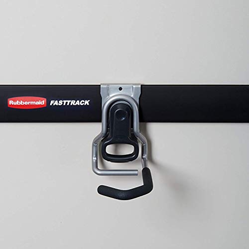 Rubbermaid Heavy Duty Universal Vertical FastTrack Hanging Wall Mount Bike Hook Garage Storage Organizer (2 Pack)