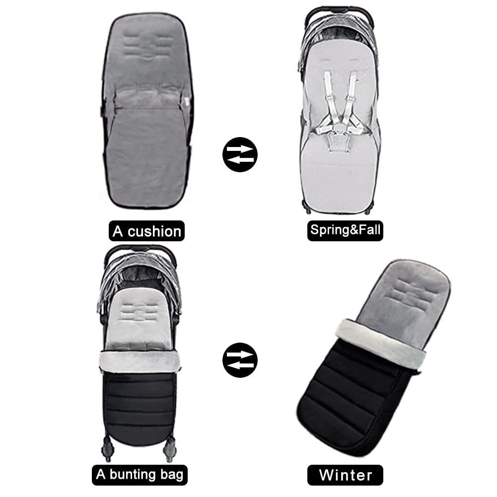 AIKSSOO Universal Baby Stroller Bunting Bag Footmuff Sleeping Bag Warm Thicken Winter Outdoor Waterproof Windproof Cold-Proof Detachable
