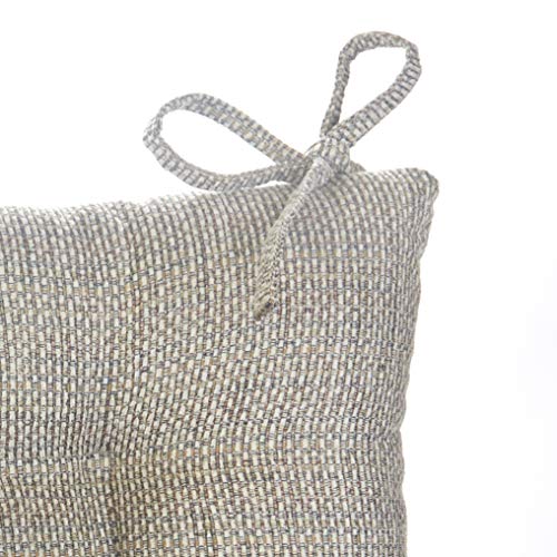 Klear Vu Omega Non-Slip Rocking Chair Cushion Set with Thick Padding and Tufted Design, Includes Seat Pad & Back Pillow with Ties for Living Room Rocker, 17x17 Inches, 2 Piece Set, Natural